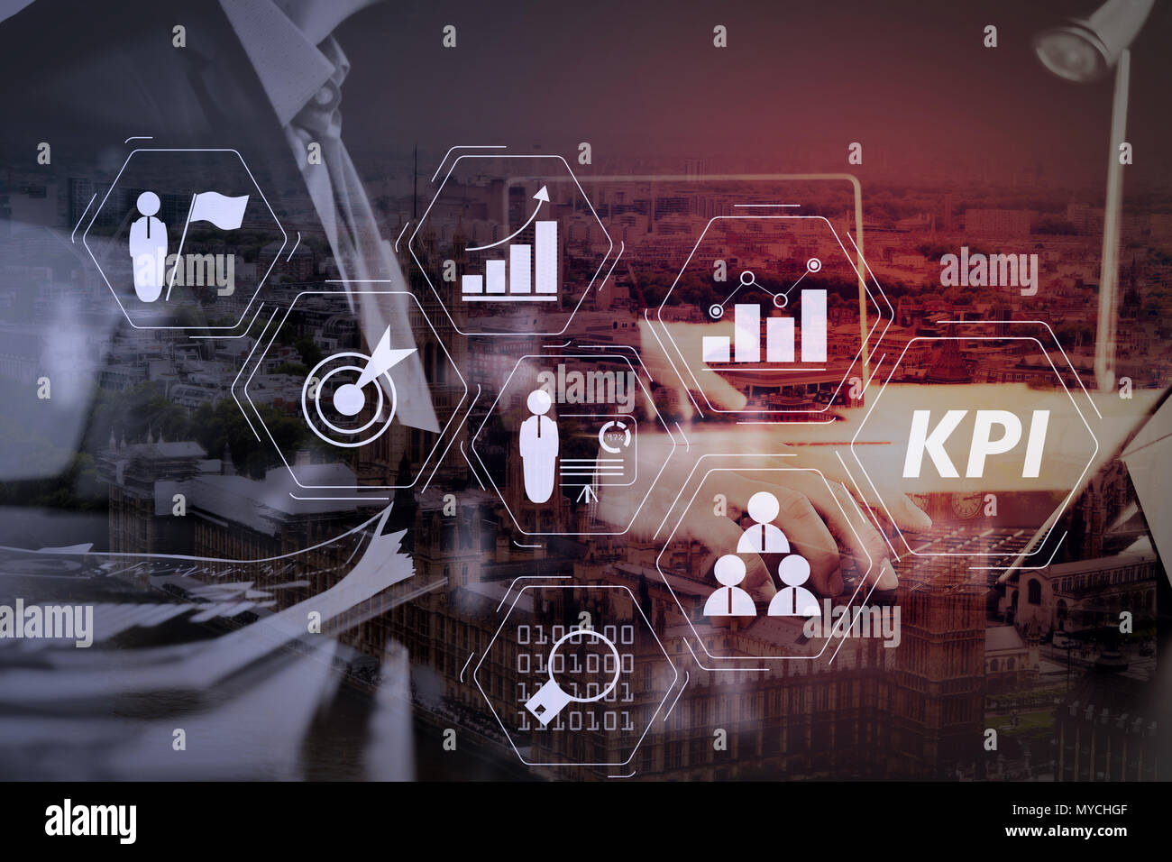 Key Performance Indicator (KPI) workinng with Business Intelligence (BI) metrics to measure ...