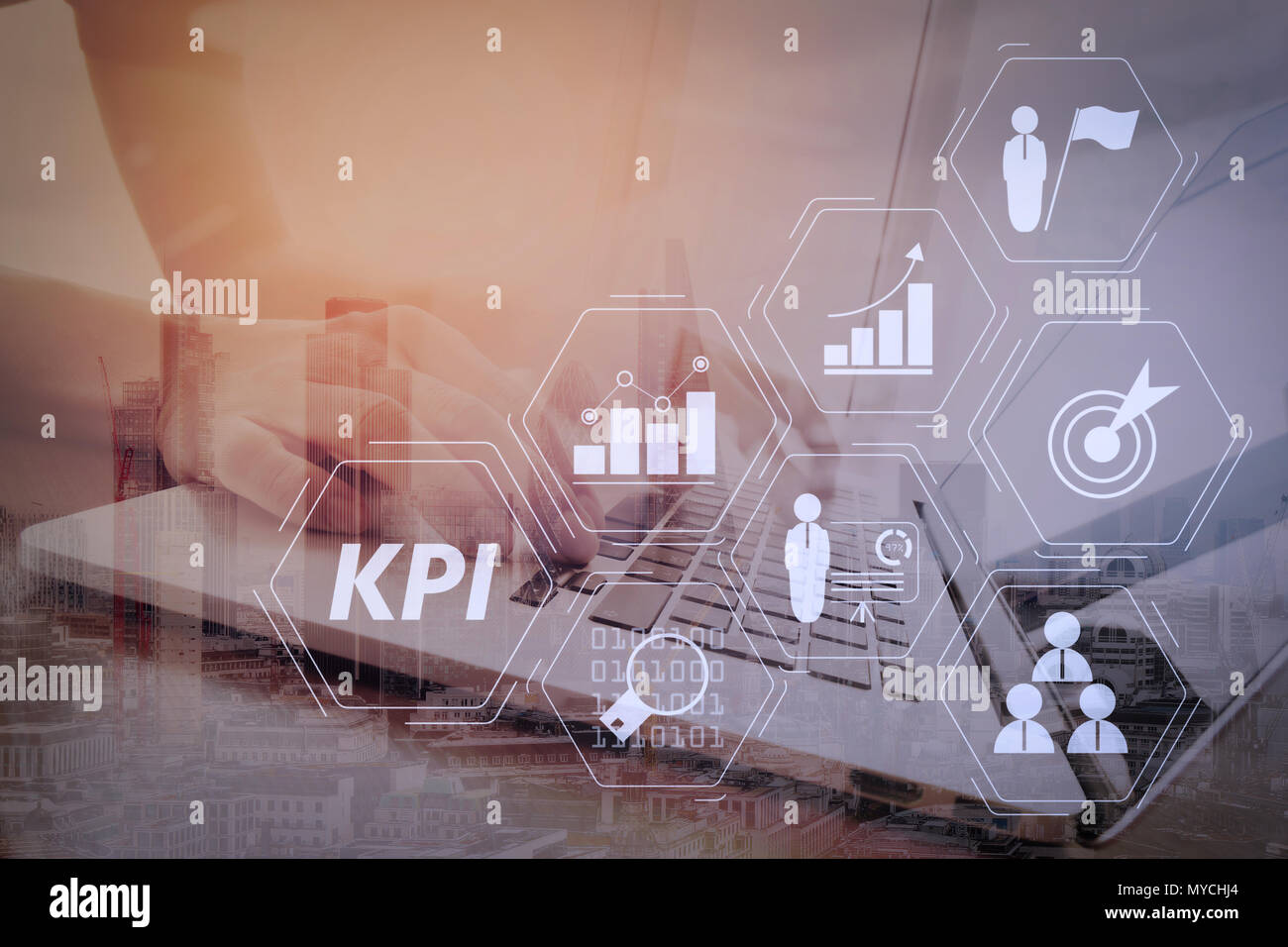 Key Performance Indicator (KPI) workinng with Business Intelligence (BI) metrics to measure ...
