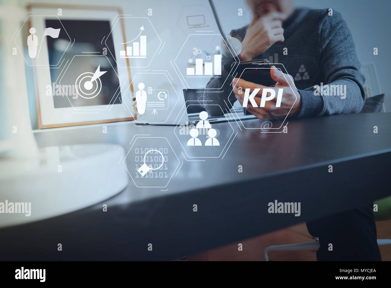 Key Performance Indicator (KPI) workinng with Business Intelligence (BI) metrics to measure ...
