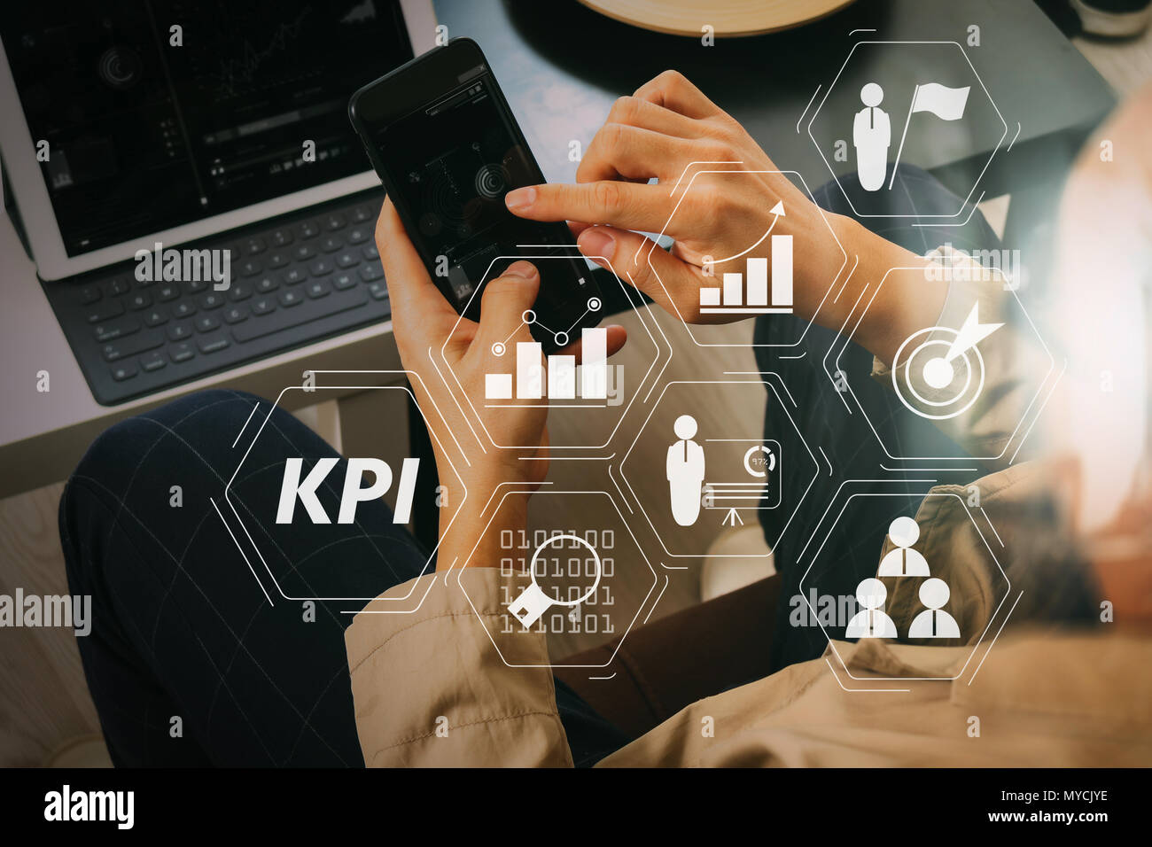 Key Performance Indicator (KPI) workinng with Business Intelligence (BI) metrics to measure ...
