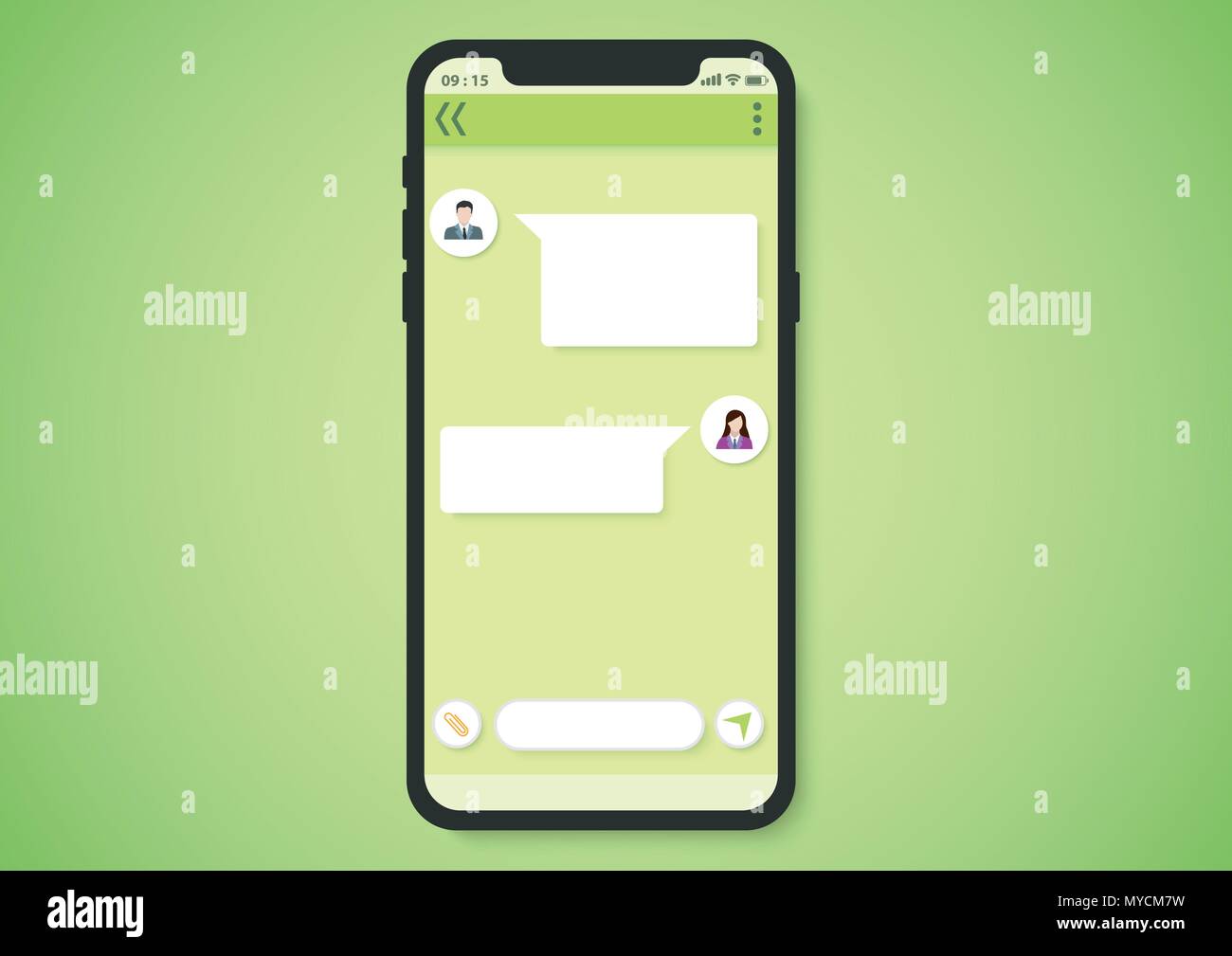 vector design of smartphone message ui Stock Vector Image & Art - Alamy