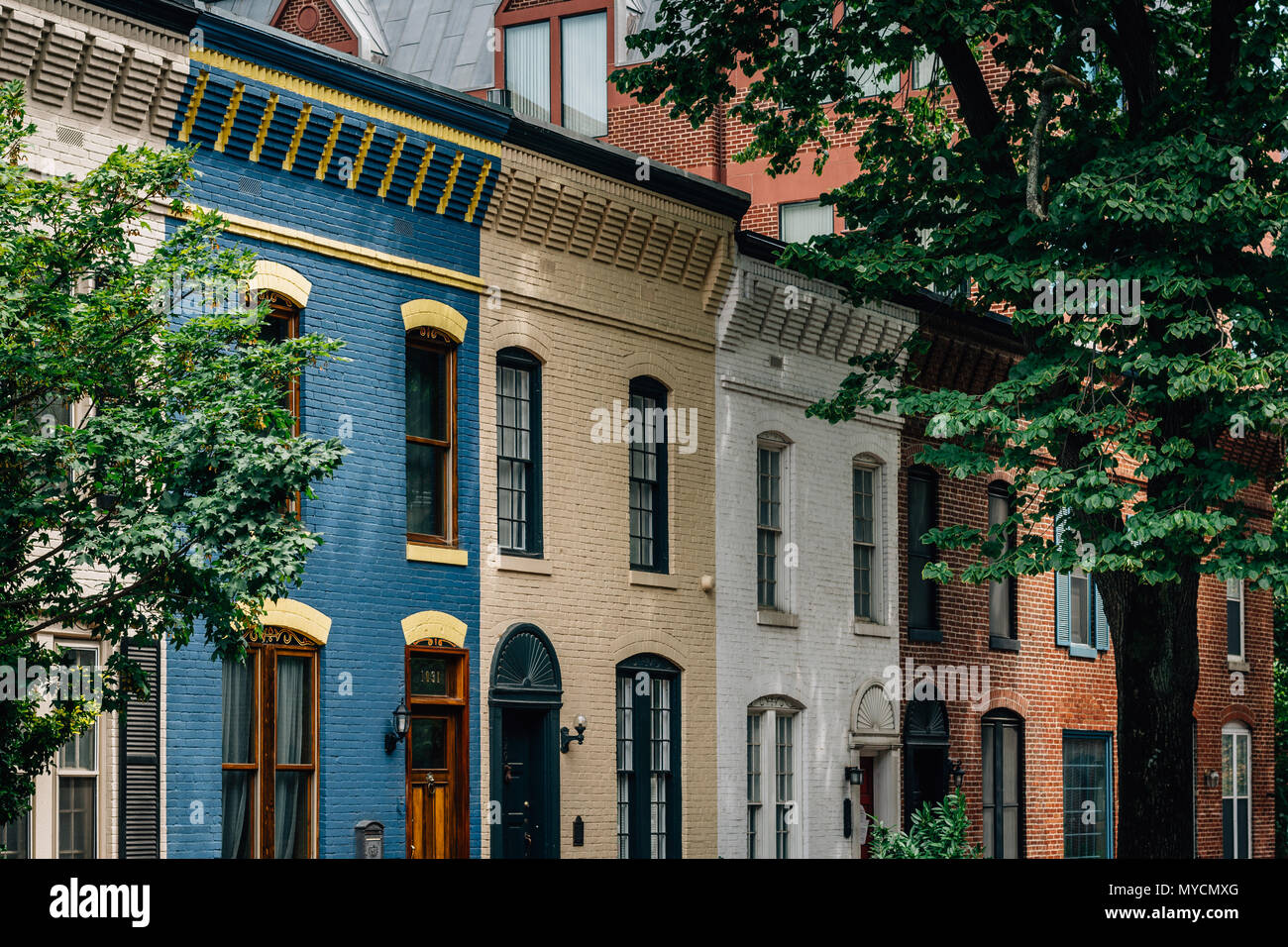 Colorful row houses georgetown washington hi-res stock photography and ...