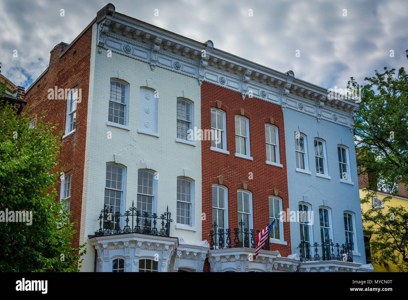 Colorful row houses georgetown washington hi-res stock photography and ...