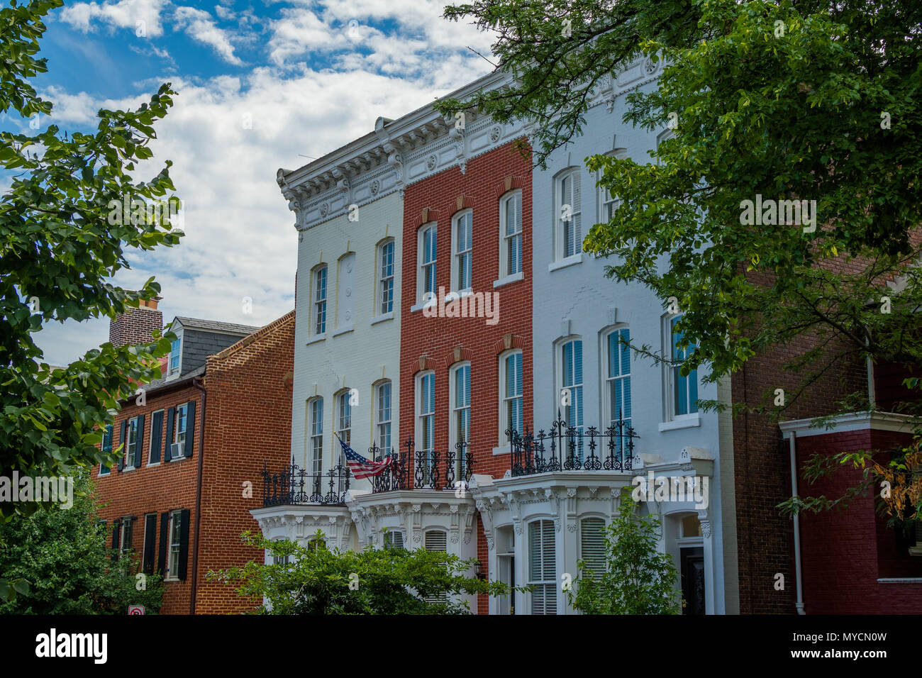 Colorful row houses georgetown washington hi-res stock photography and ...