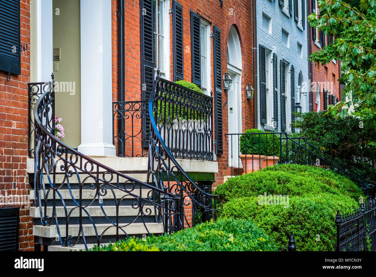 Colorful row houses georgetown washington hi-res stock photography and ...