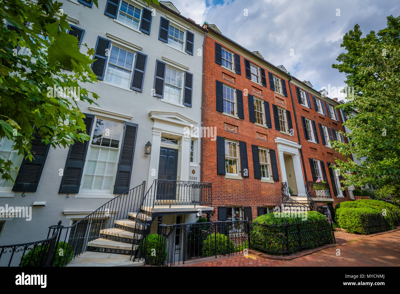 Colorful row houses georgetown washington hi-res stock photography and ...