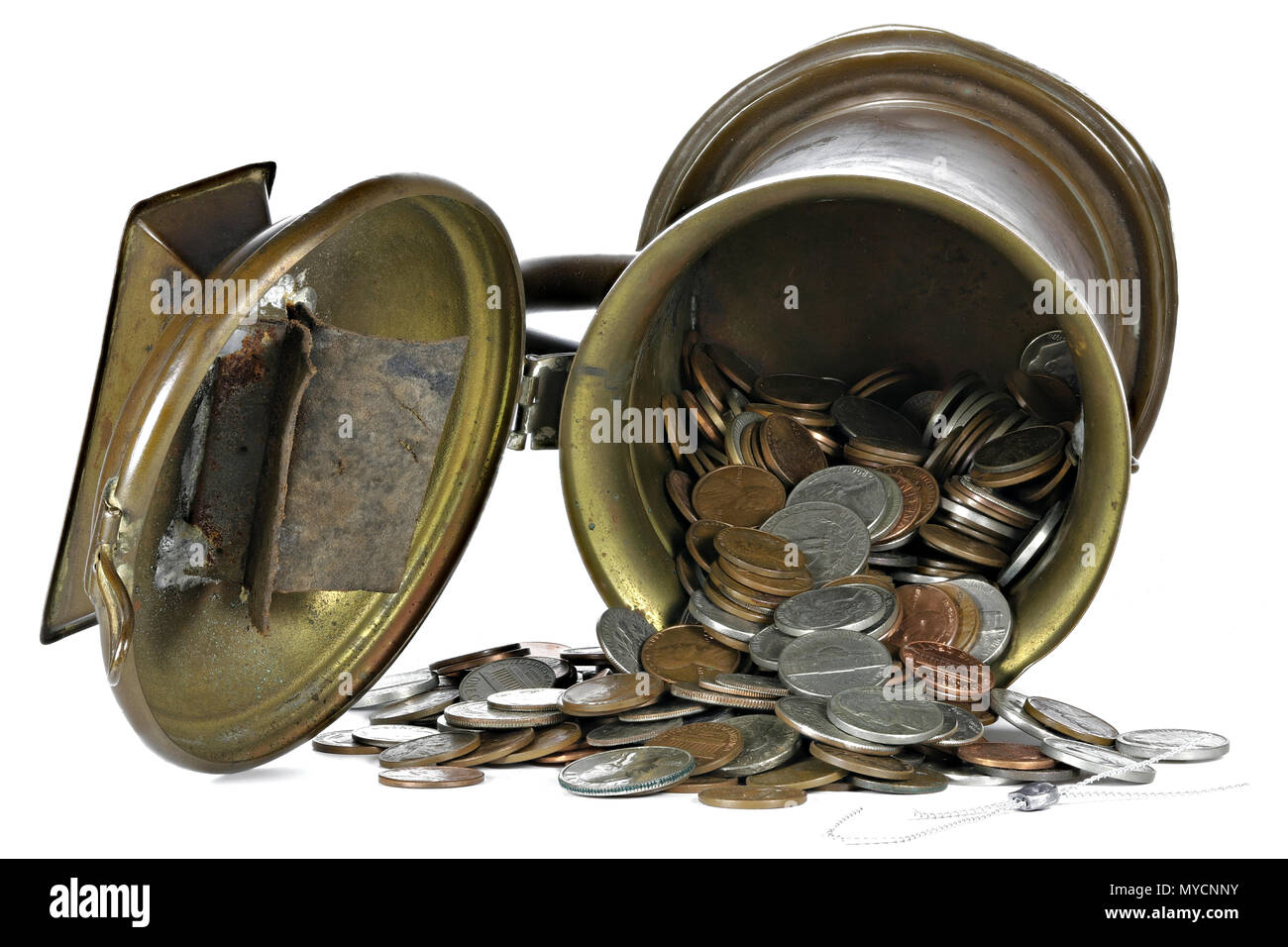 Coin collection tin box hi-res stock photography and images - Alamy