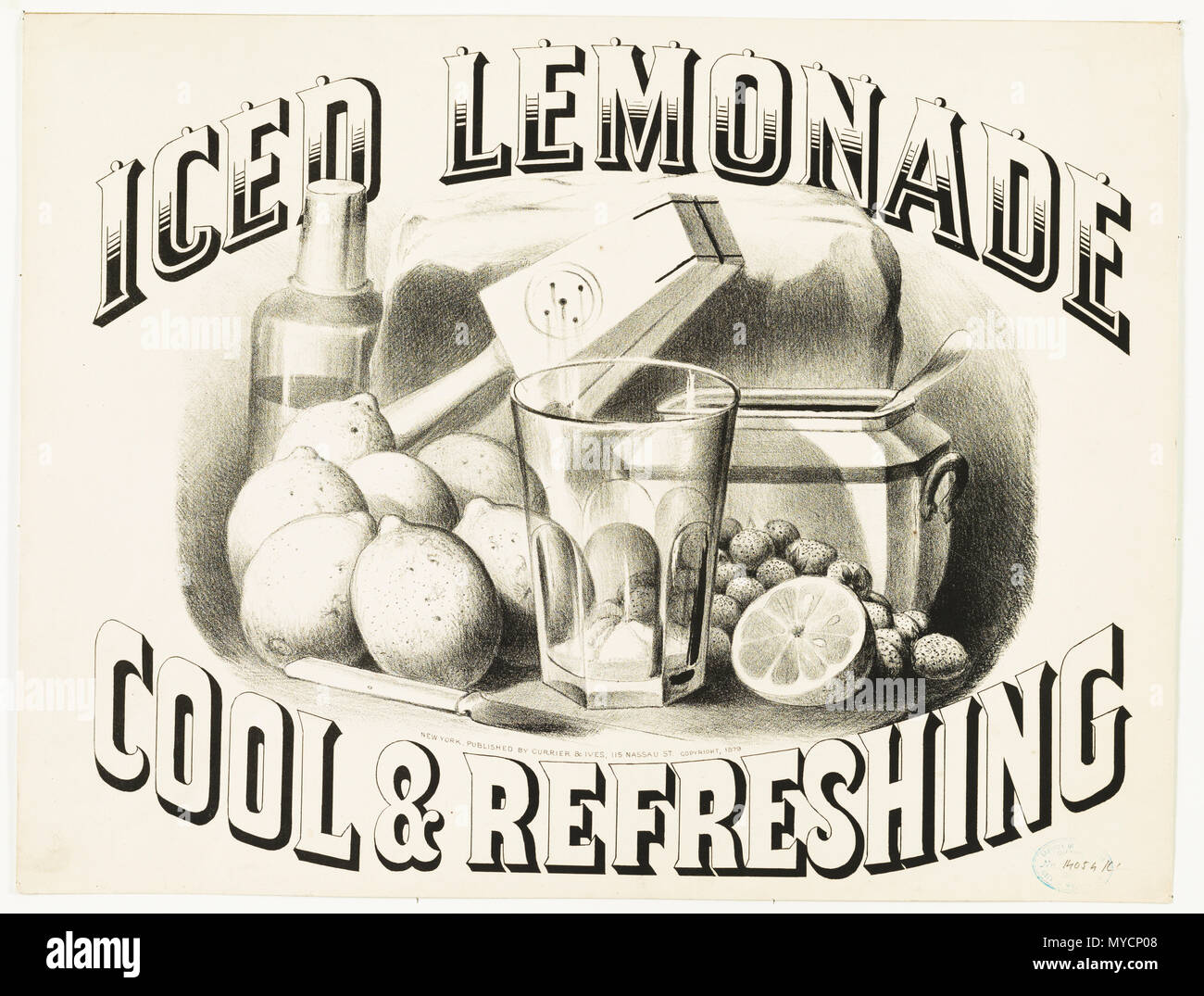 Promotional Print for lemonade in 1879 Stock Photo - Alamy