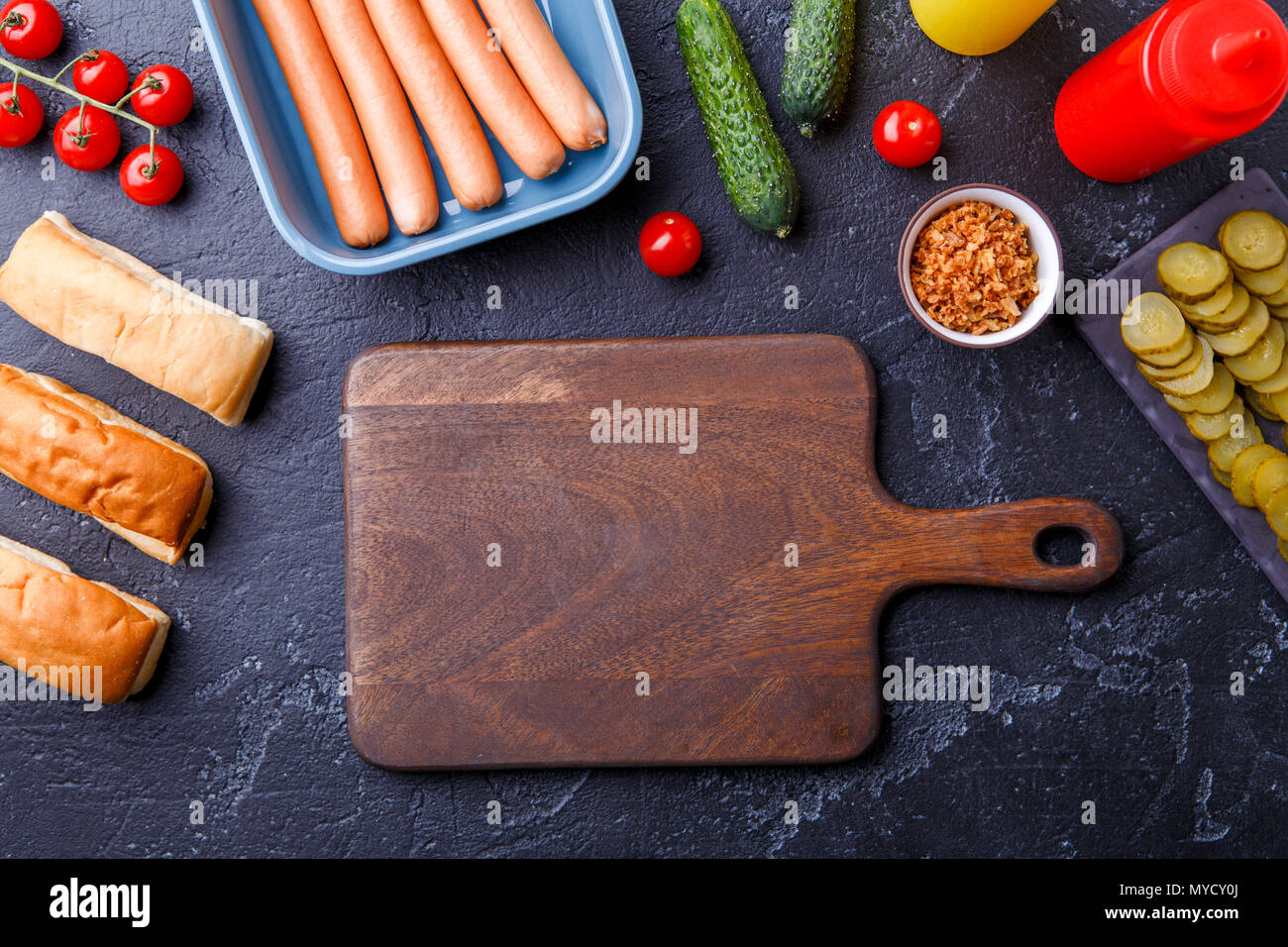 Hot dog sandwich ingredients hi-res stock photography and images - Alamy