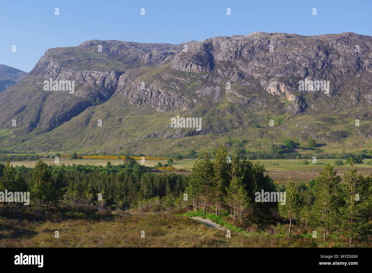 Mountain Ridge of Beinn a'Mhuinidh, Basal Quartzite Geology beyond a ...