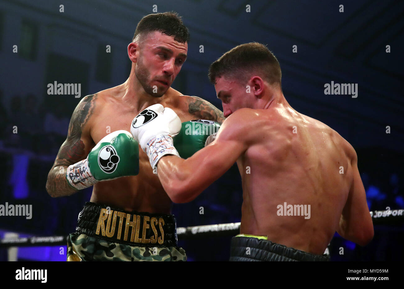 Reece Bellotti and Ryan Doyle during the Commonwealth Featherweight ...