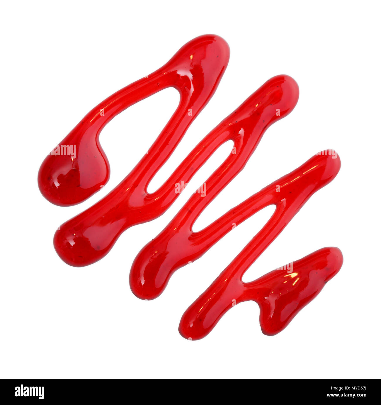 Strawberry sauce drip isolated on a white background Stock Photo - Alamy