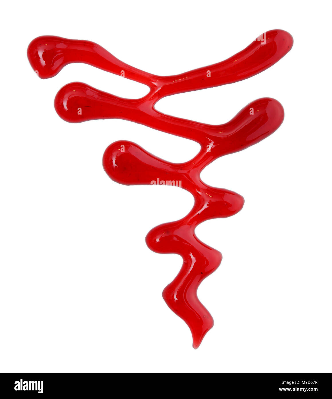 Strawberry sauce drip isolated on a white background Stock Photo - Alamy