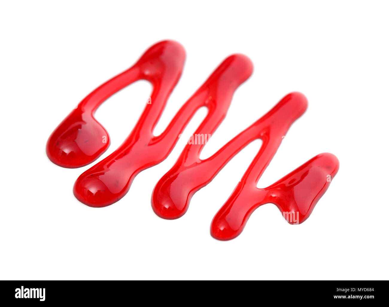 Strawberry sauce drip isolated on a white background Stock Photo - Alamy