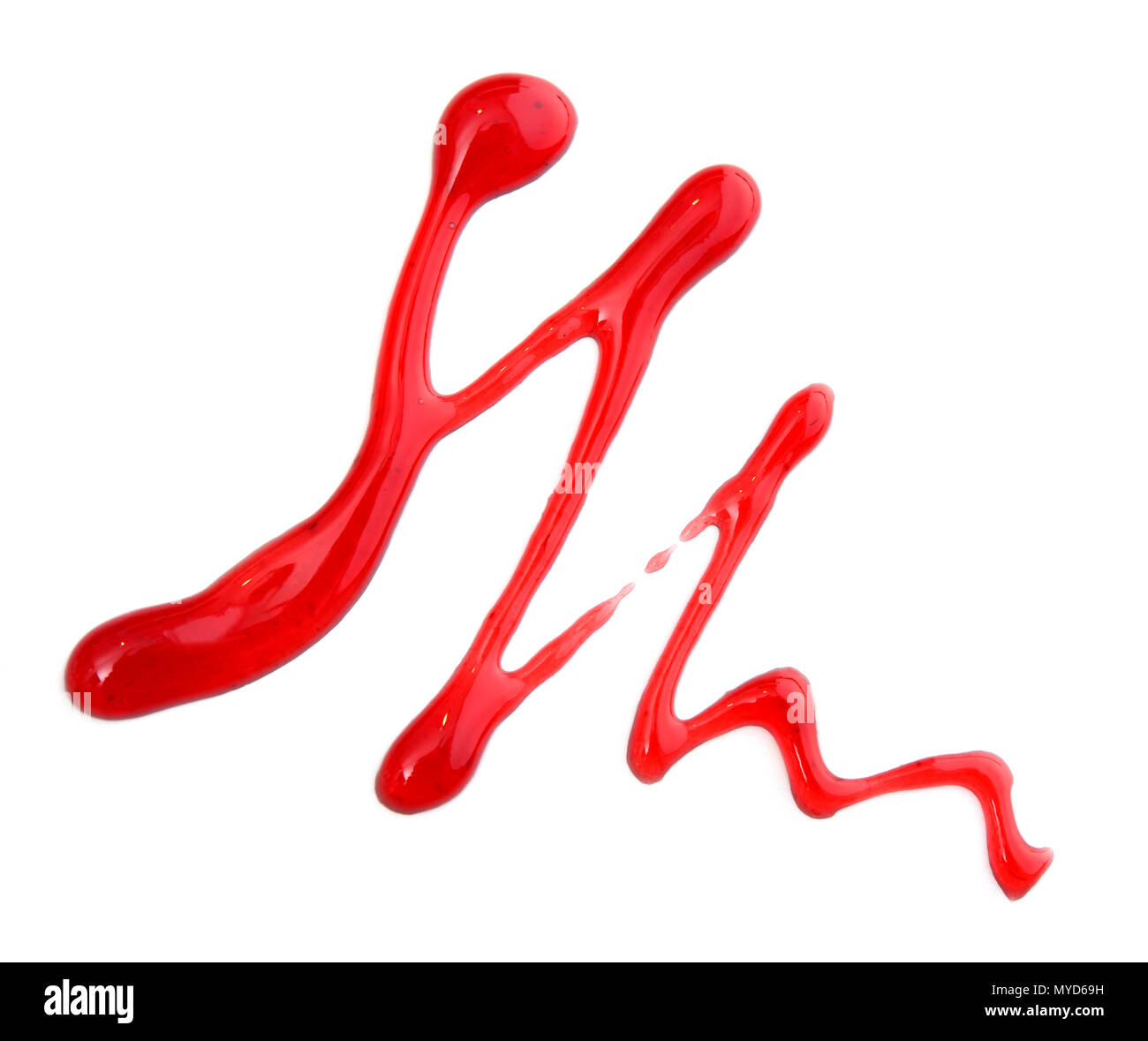 Strawberry sauce drip isolated on a white background Stock Photo - Alamy