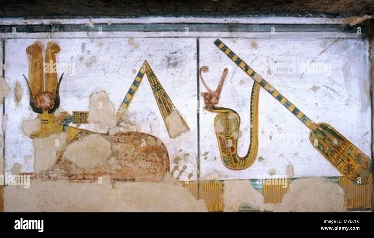 . English: Book of the Dead, spell 148: cow and steering oar. New ...