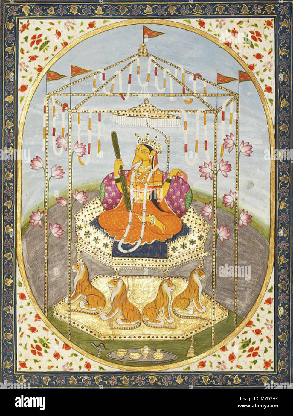 . English: Bagalamukhi, Punjab Hills . circa 1820. unknown? 126 Crane ...
