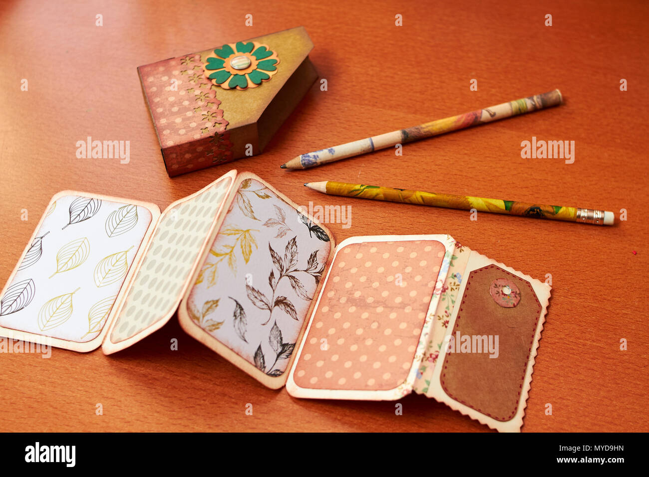 Scapbook empty album with textured cards Stock Photo - Alamy