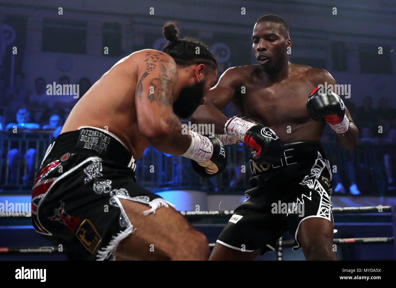 Luke Watkins and Lawrence Okolie during the Commonwealth & WBA ...