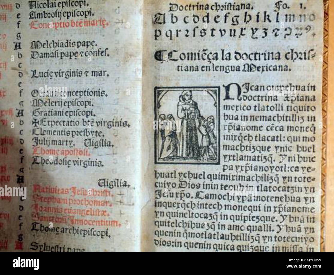 . Photo of the manuscript of Doctrina Christiana by Pedro de Gante ...