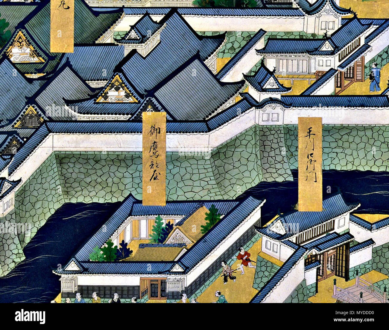 . 'View of Edo' (Edo zu) pair of six-panel folding screens (17th ...