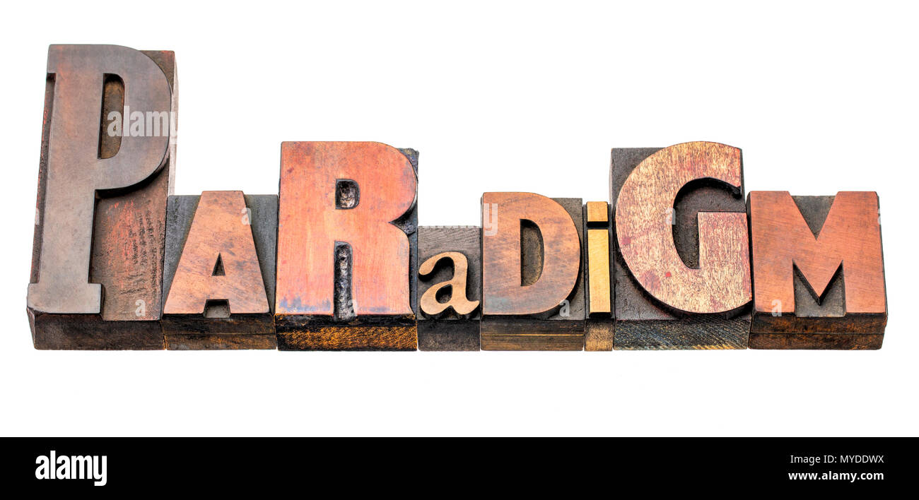 paradigm - isolated word abstract in vintage letterpress wood type ...