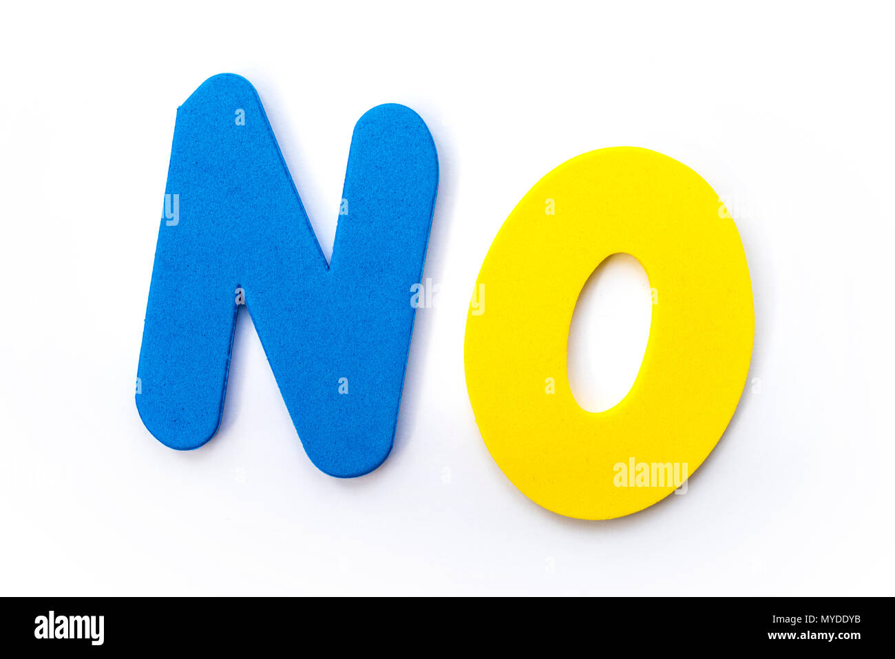 NO spelt out with coloured letters Stock Photo - Alamy