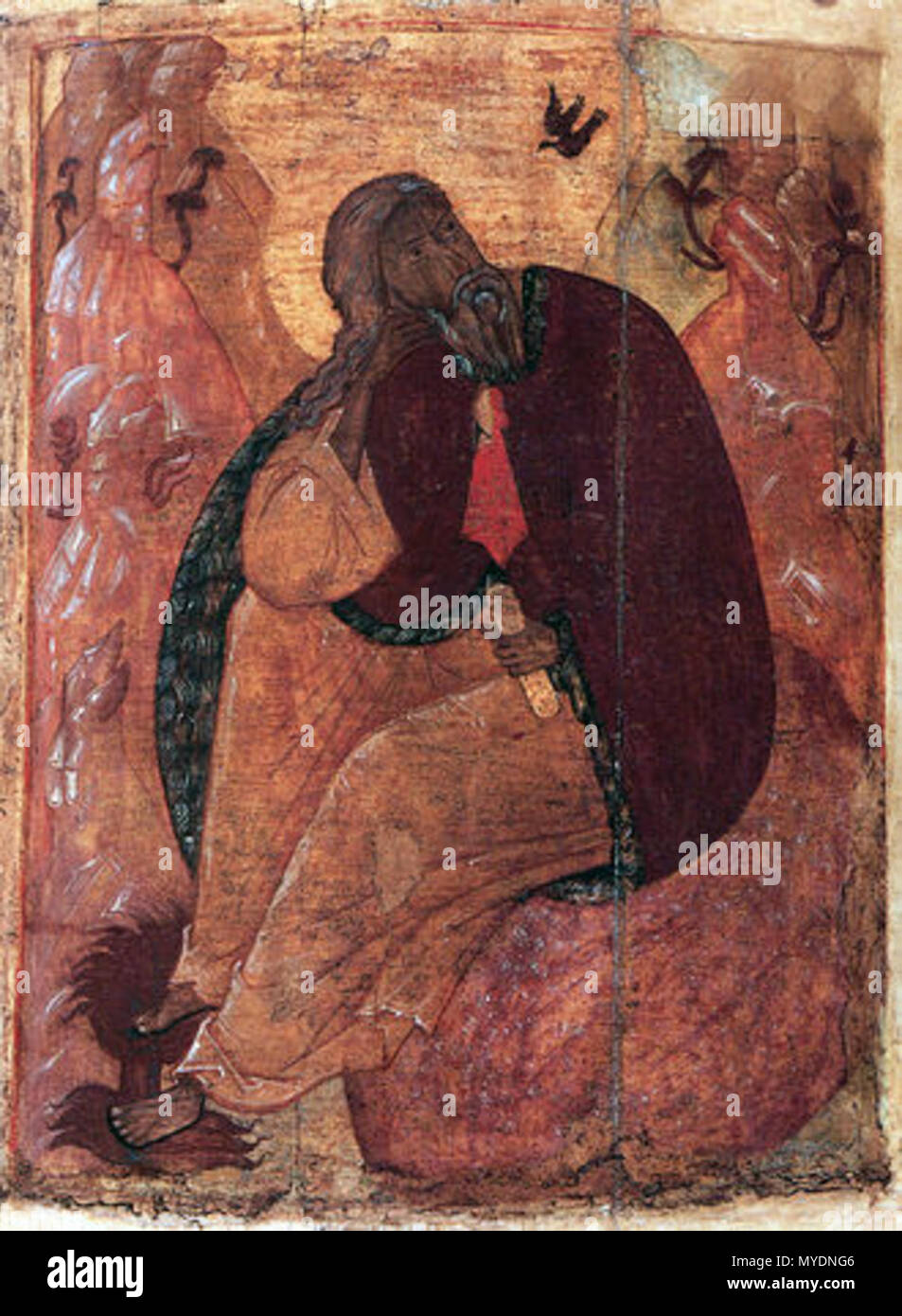 . English: The prophet Elijah in the desert, Eastern Orthodox icon ...