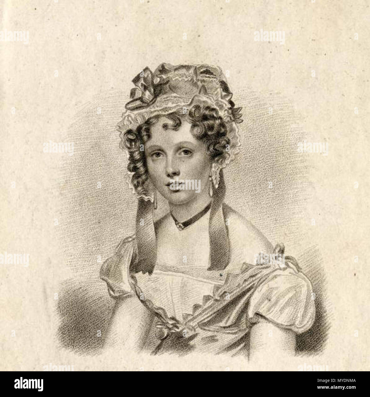 . English: Description: Engraved portrait of Elizabeth Austin (1800 ...