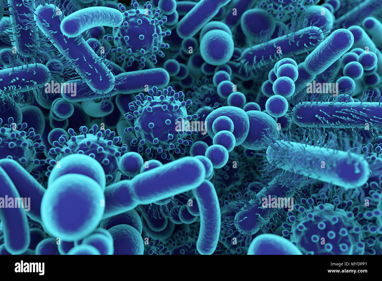 Conceptual illustration of human microbiome microbes. The microbiome is ...