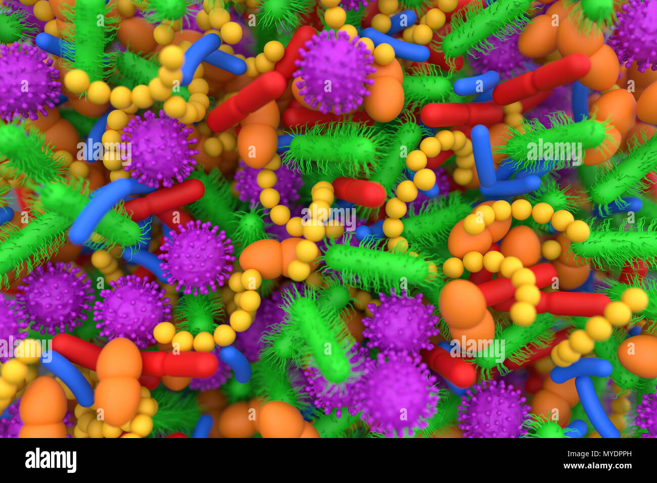 Conceptual illustration of human microbiome microbes. The microbiome is ...