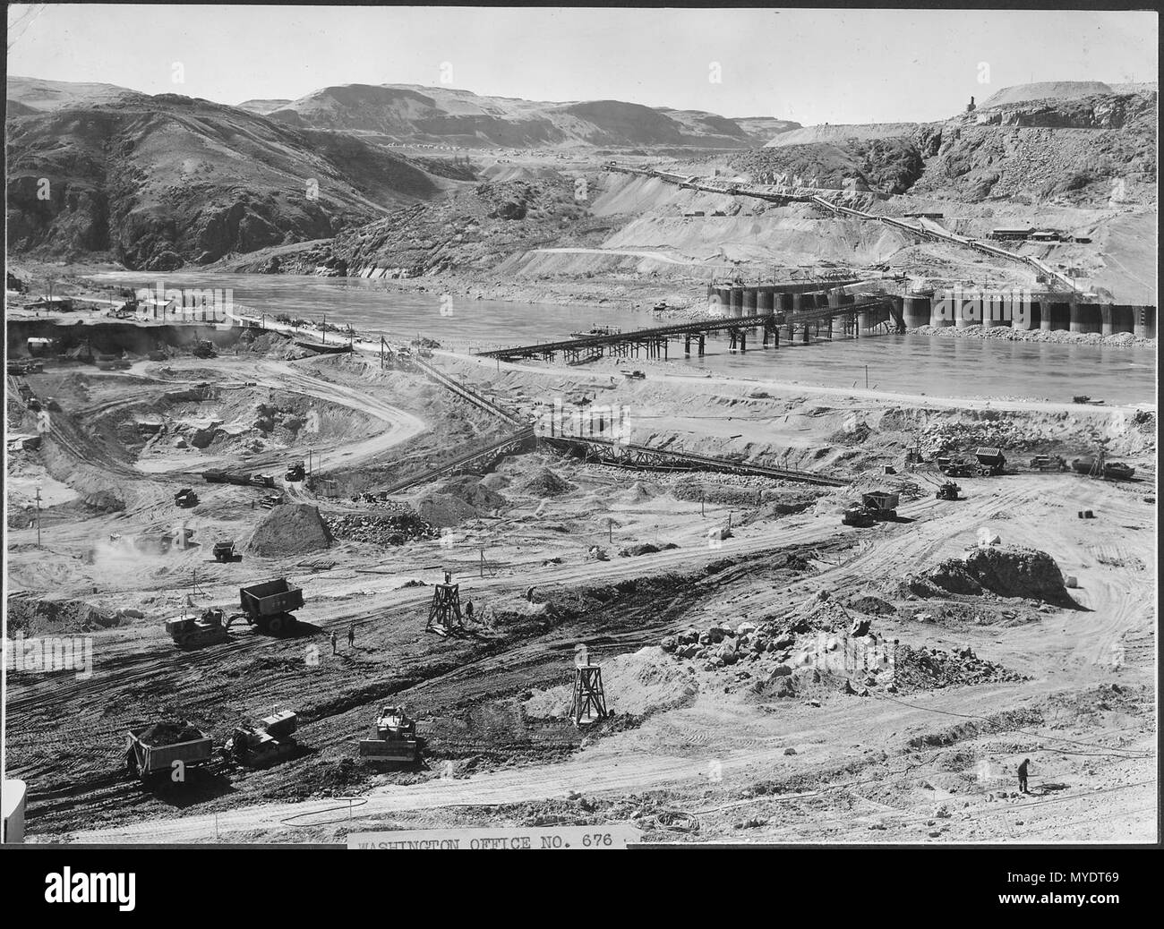 East side excavation area, showing the two conveyor feeder belts ...