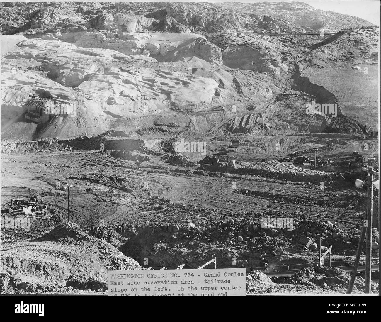 East side excavation area - tailrace slope on the left. In the upper ...