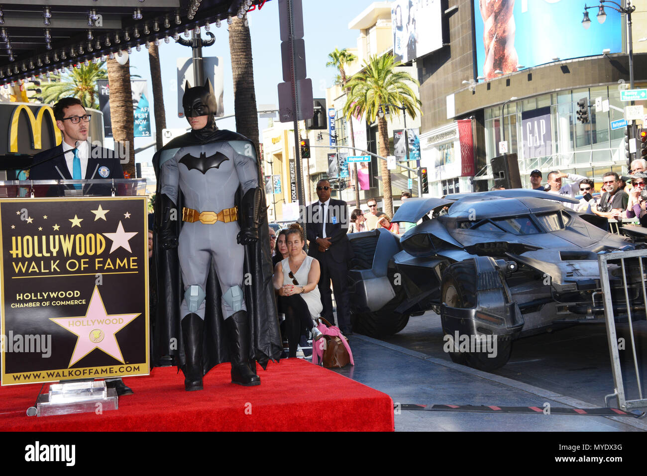 a Batman star 009 and the car at Batman Star ceremony on the Hollywood ...