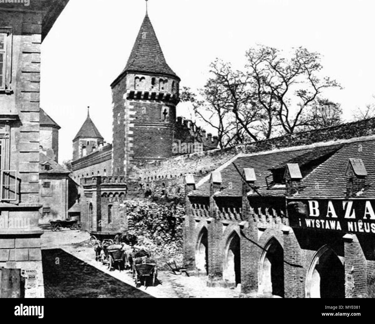 . English: Stolarska Tower - photo by Ignacy Krieger, from the late ...