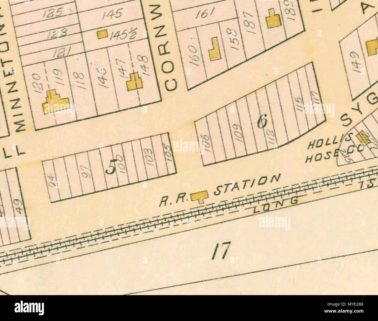 325 LIRR 1891 Hollis station Stock Photo - Alamy