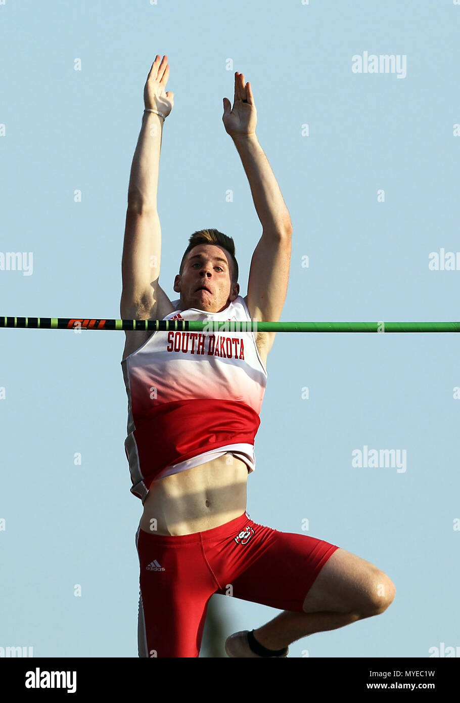June 6, 2018. Chris Nilson of South Dakota wins the Men's Pole Vault ...