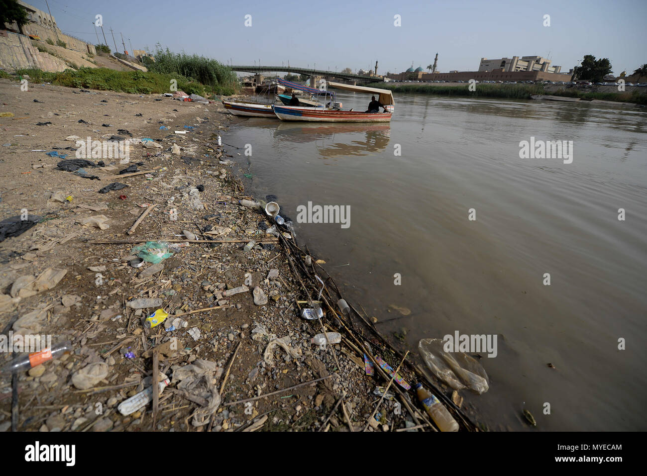 June 7, 2018 - Decrease of the water level are clearly visible at the ...