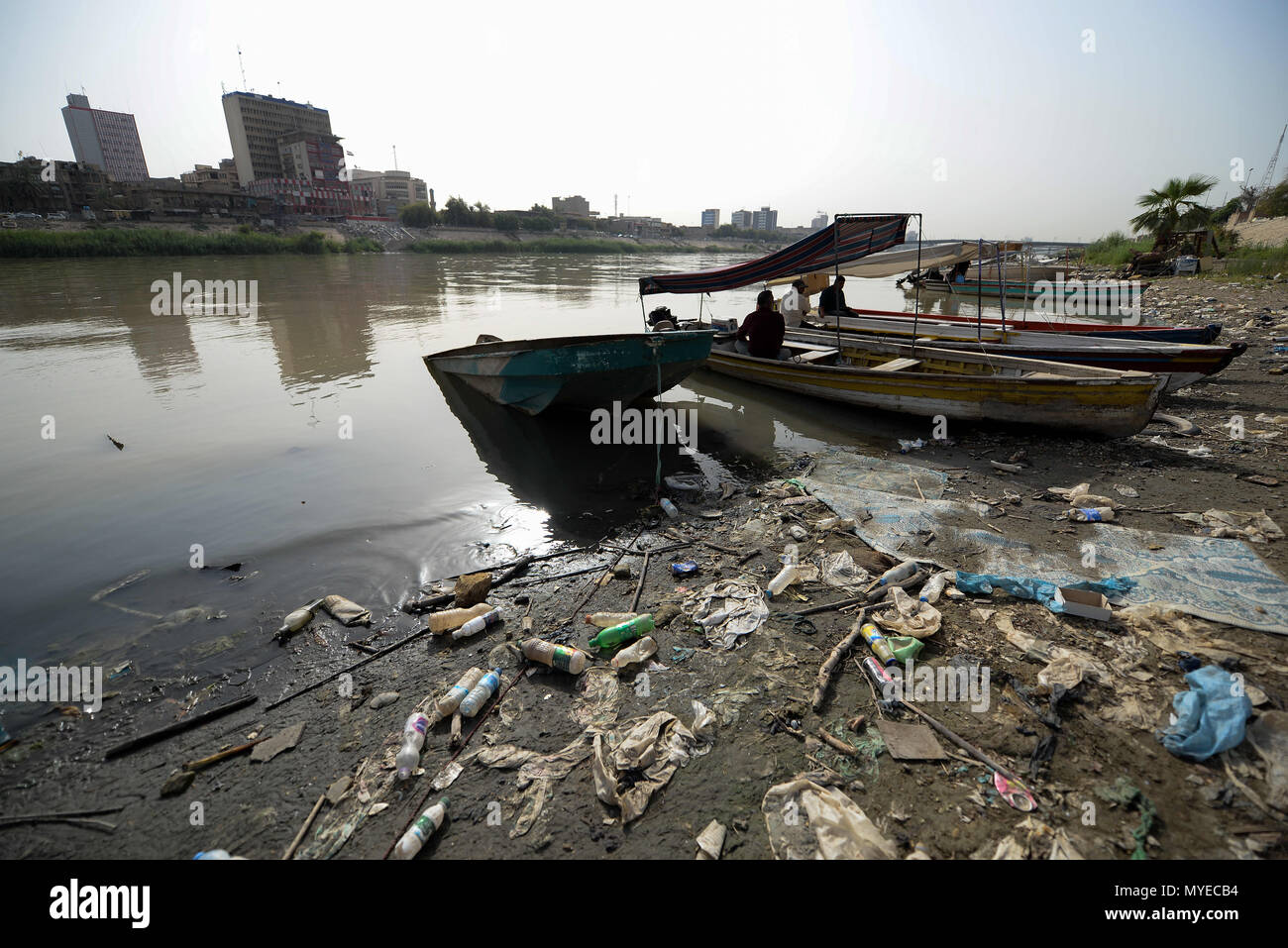 June 7, 2018 - Decrease of the water level are clearly visible at the ...