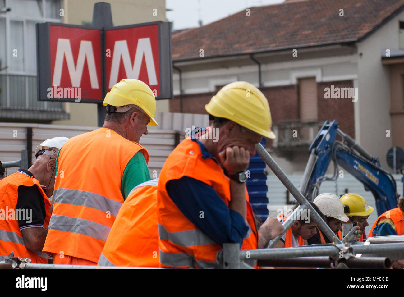 June 7, 2018 - Turin, Italy-June 7, 2018: Metro: arrival of the tbm ...