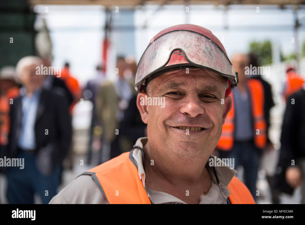 June 7, 2018 - Turin, Italy-June 7, 2018: Metro: arrival of the tbm ...