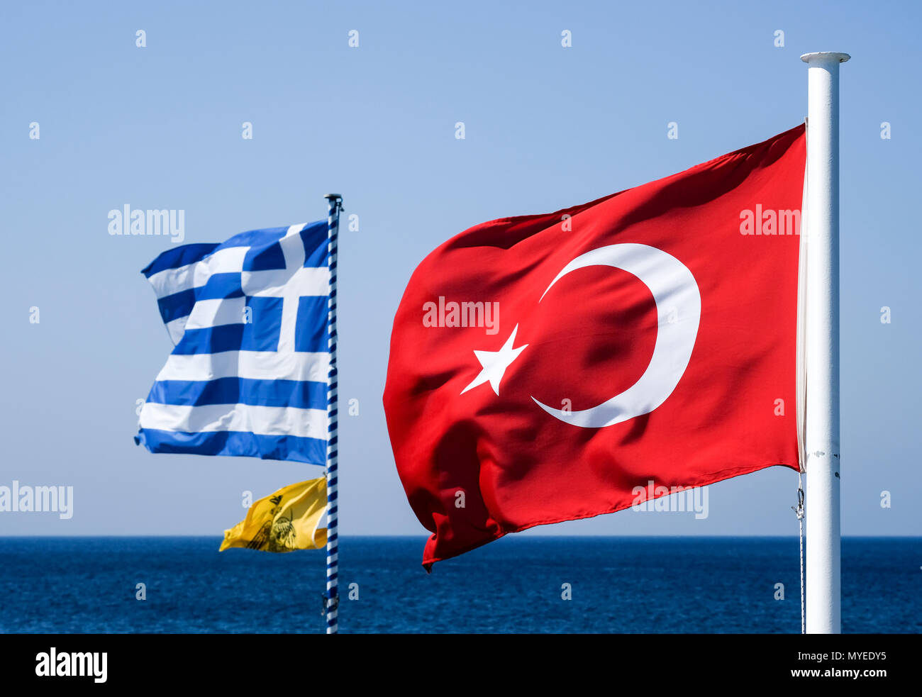 Turkey greece flag hi-res stock photography and images - Alamy