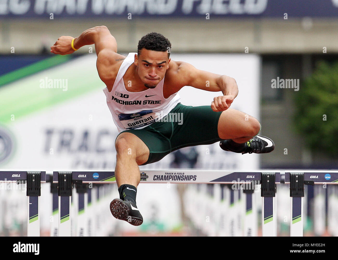 June 7, 2018. Tim Ehrhardt of Michigan State in the 110m Hurdles ...
