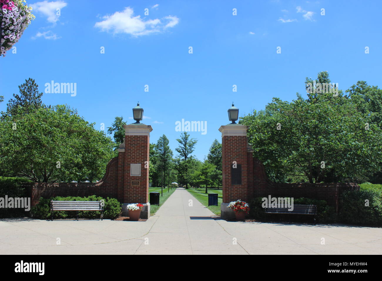 Phi Delta Theta Gates, Slant Walk, Miami University, Oxford, Ohio Stock ...