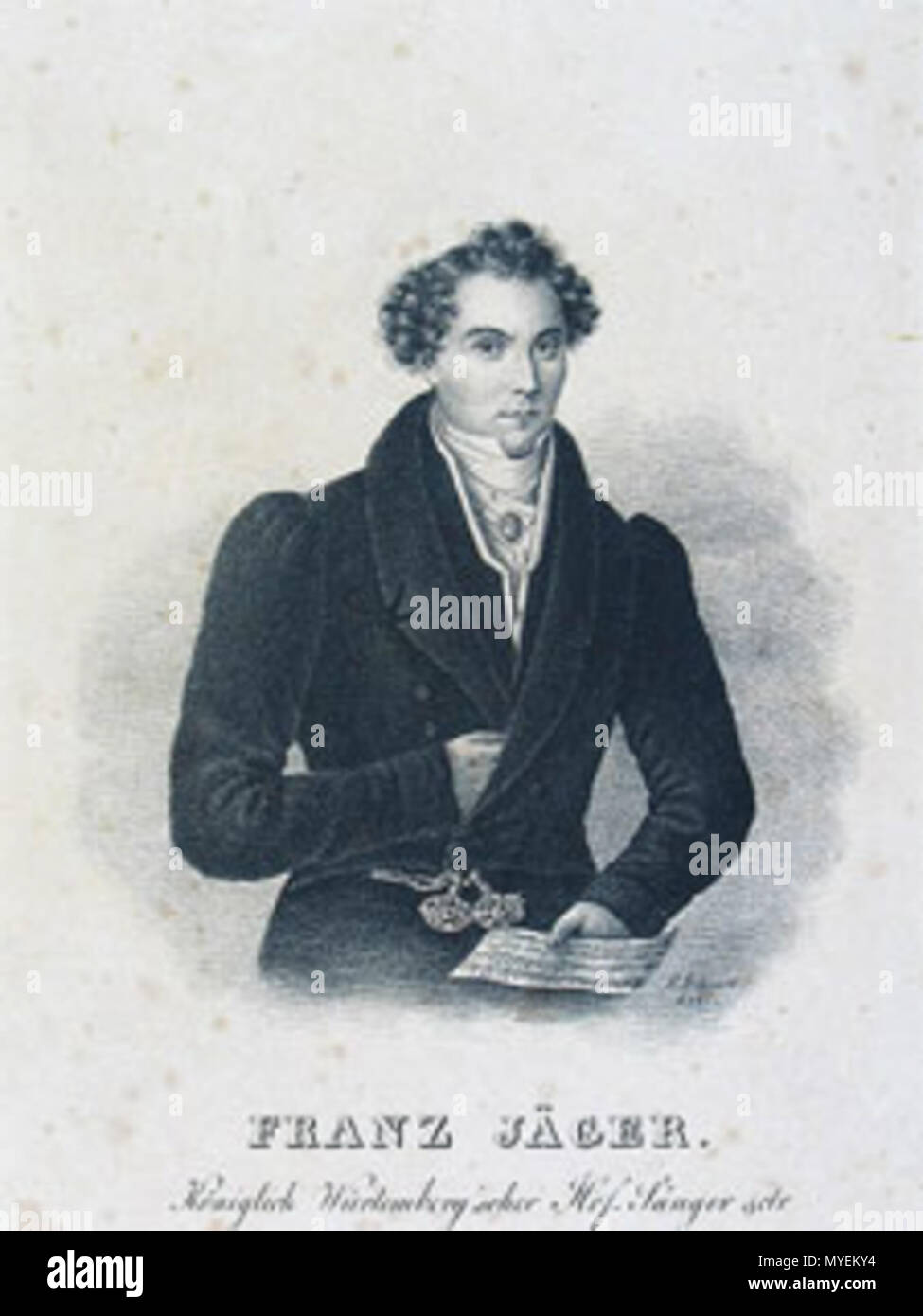 . English: The Austrian opera singer Franz Jäger senior (Wien, 1796 ...