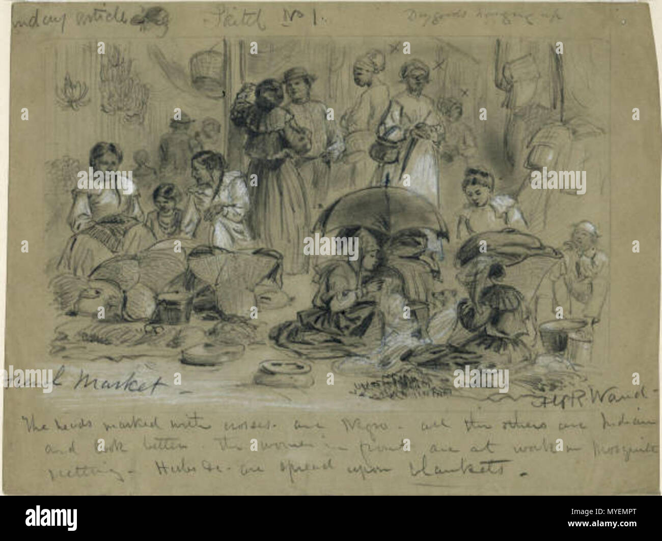 . French Market, New Orleans, sketch by A. R. Waud, 1871 . 1871. Alfred ...