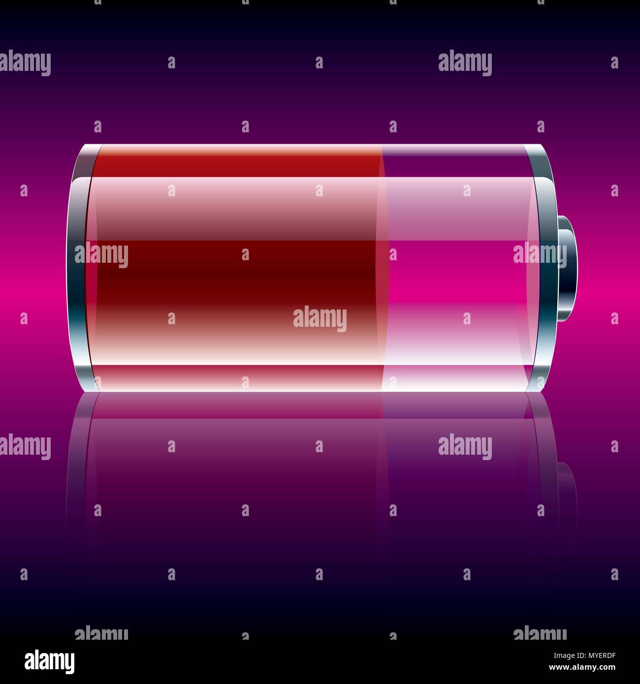 New energy concept design,battery energy display.background is red ...