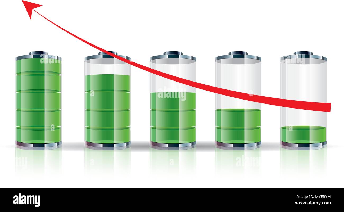 Battery icon collection, battery energy display Stock Vector Image ...