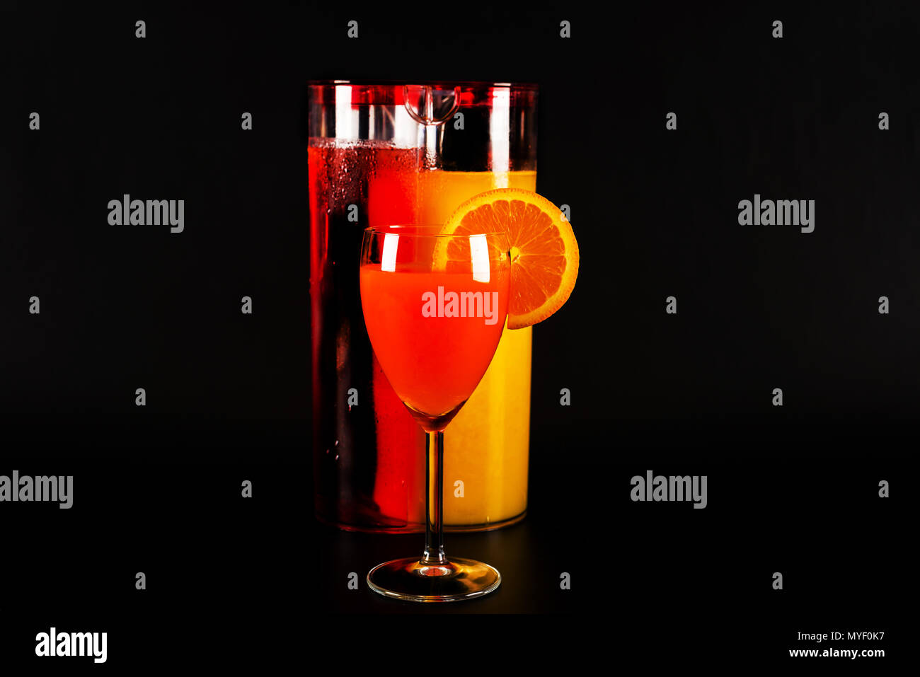 cocktail based on Campari liqueur and orange juice, famous Italian ...