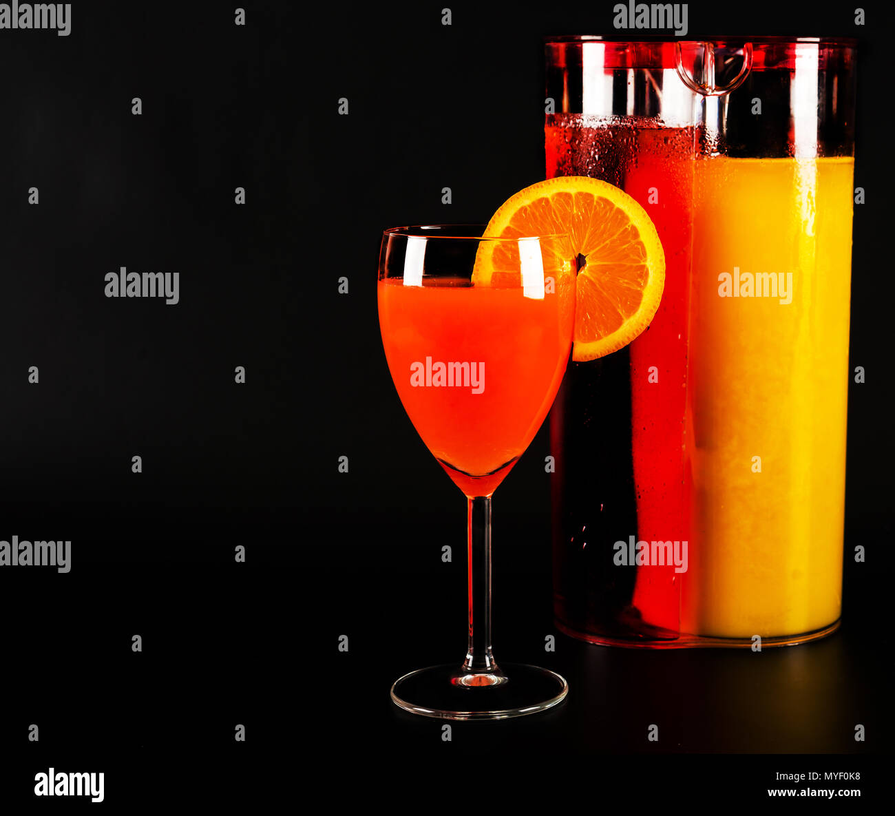 cocktail based on Campari liqueur and orange juice, famous Italian ...